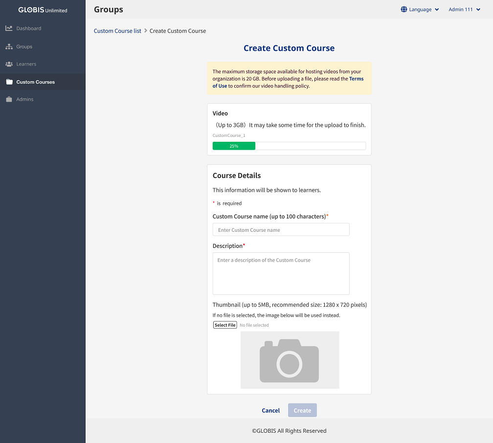 Custom Courses – GLOBIS Help Center for Administrators